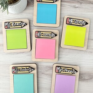 Teacher Appreciation Gift, Personalized Post-it Notepad Holder, Meet ...