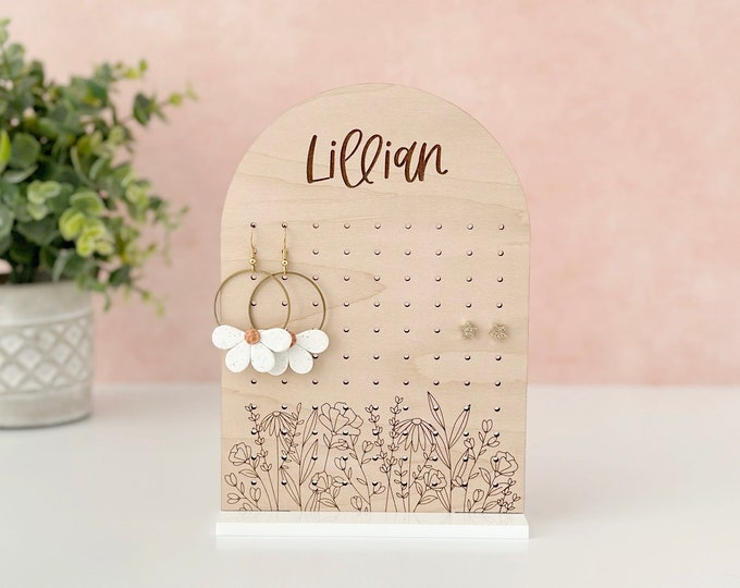 Large Earring Holder With Ring Tray: Personalized Gift - Etsy