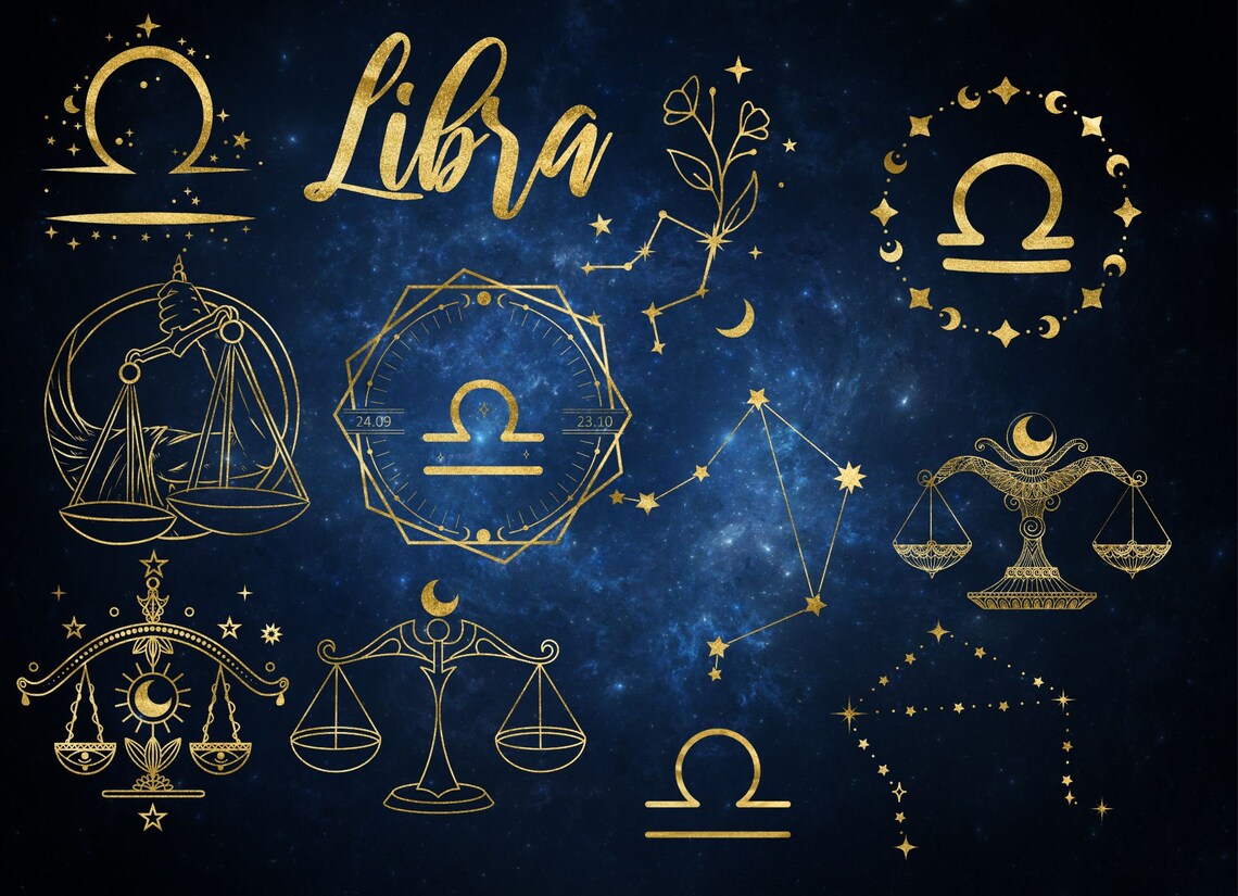 ZODIAC Clip Art, LIBRA, 42 PNG, Astrology Clip Art, Libra Illustration ...
