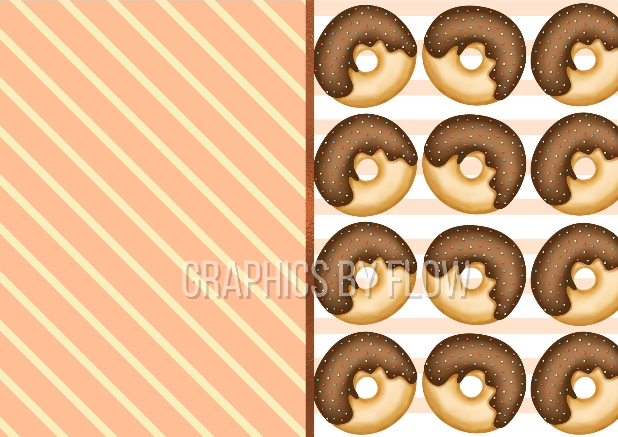 Donut Digital Paper Seamless Backgrounds Sprinkles Digital - Etsy