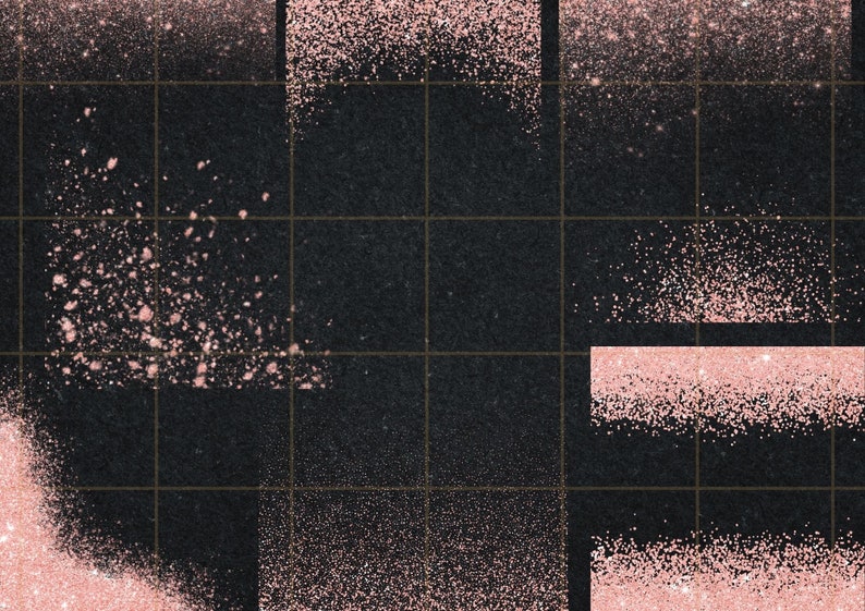 Rose Gold Glitter Borders Clipart and Frames, Instant Download ...