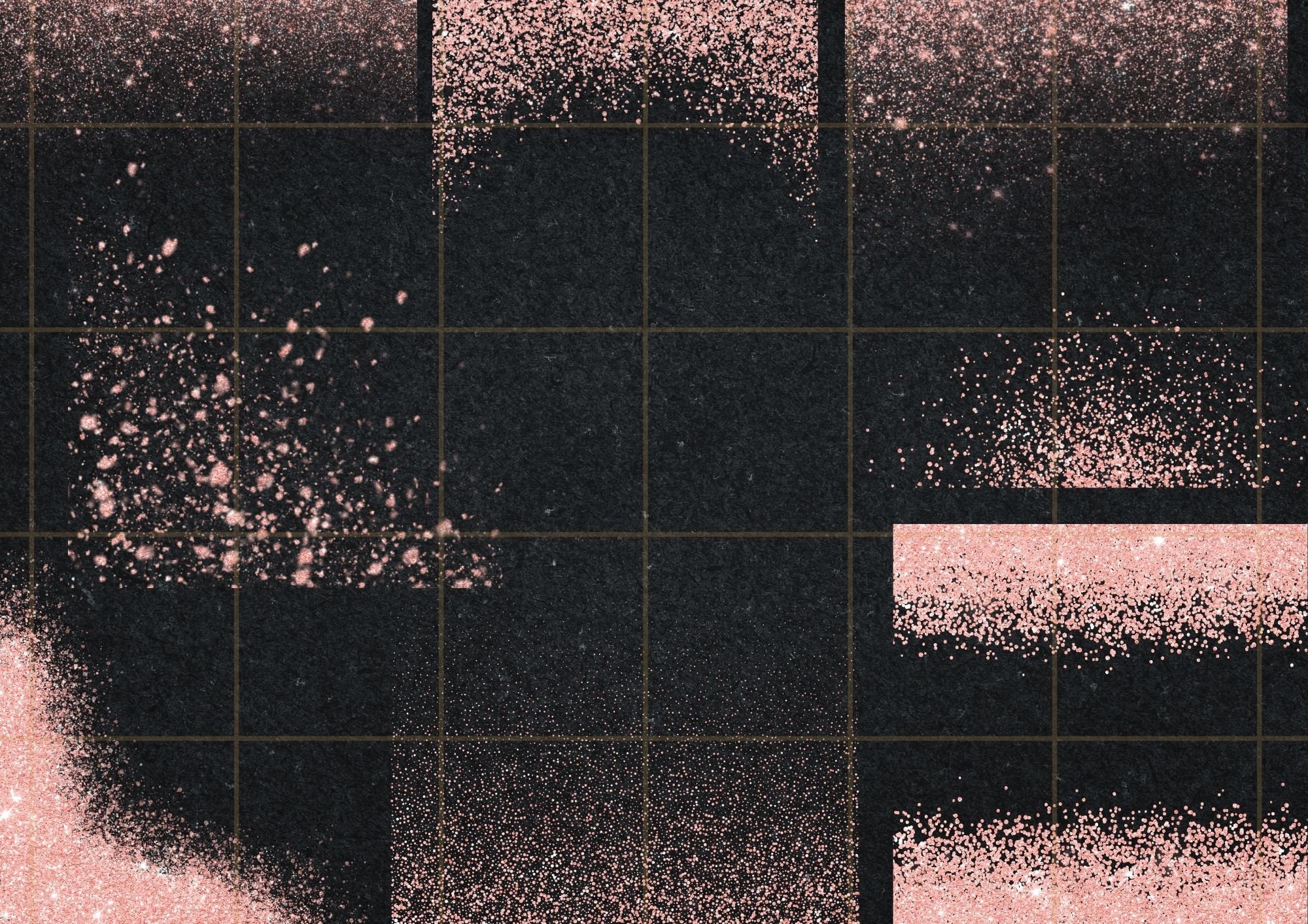 Rose Gold Glitter Borders Clipart and Frames, Instant Download ...