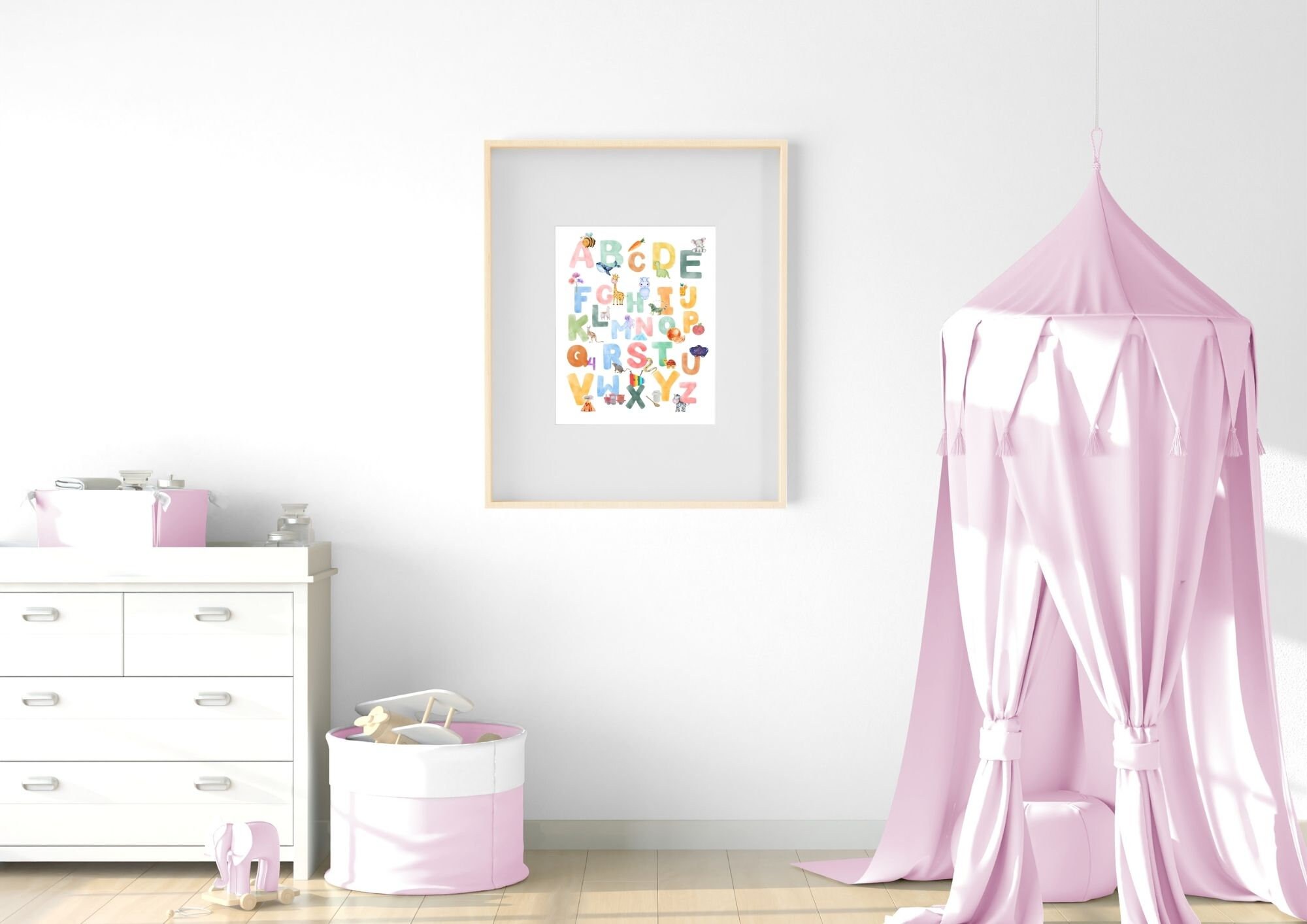 ALPHABET Poster Printable Wall Art ,FRENCH, Watercolor, ABC Poster ...