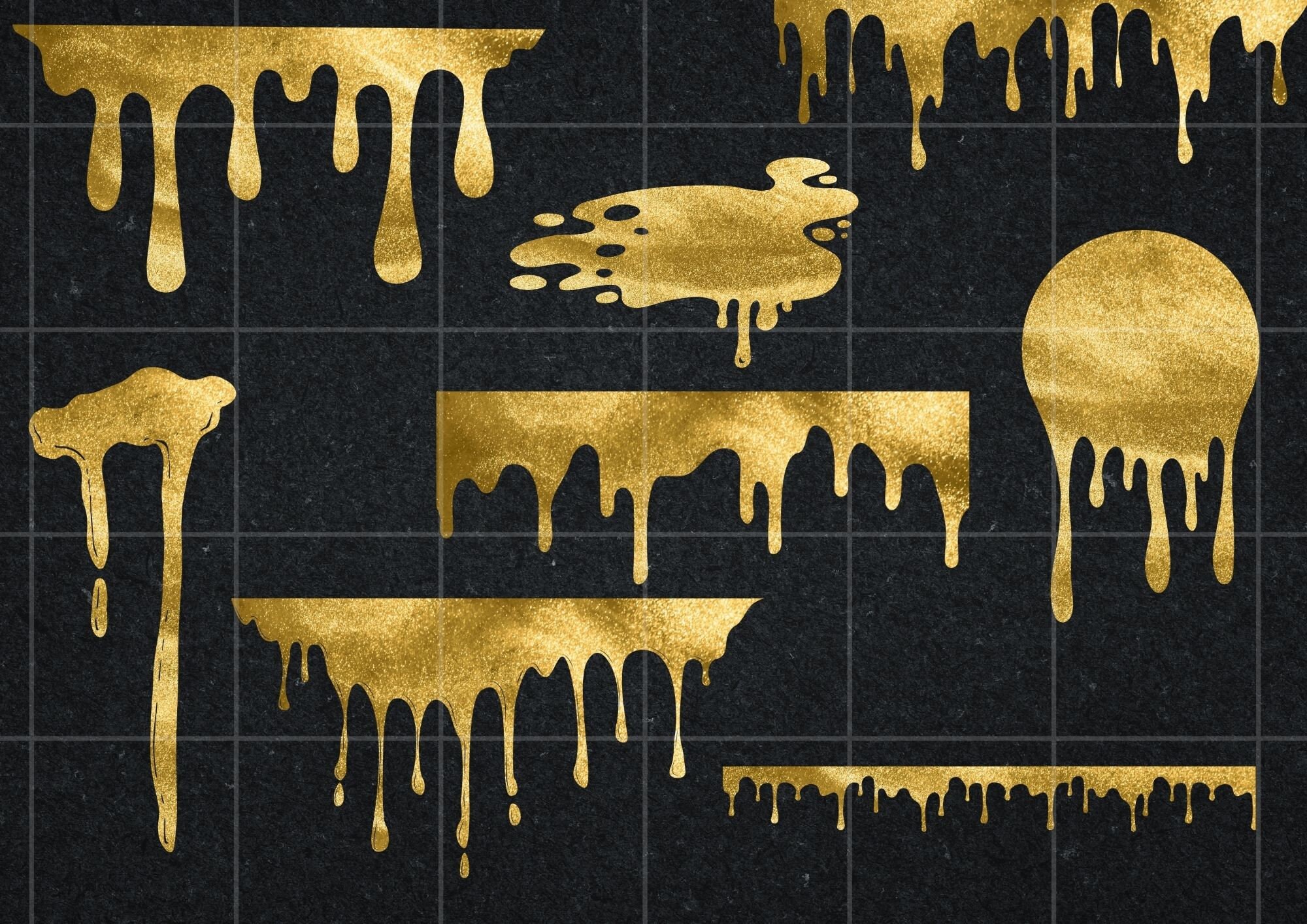 24 Dripping Gold Clipart, Instant Download, Sparkling Glitter PNG ...