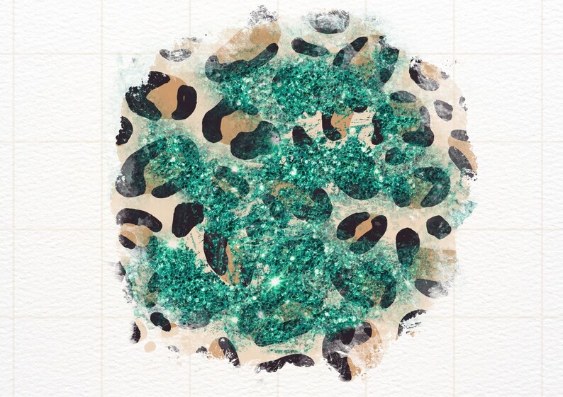 Turquoise Leopard Background PNG Instant Download Turquoise - Etsy