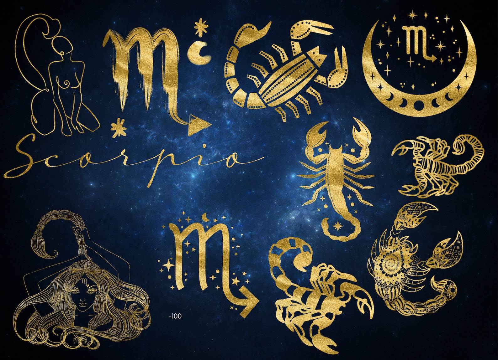 ZODIAC Clip Art, SCORPIO, 42 PNG, Astrology Clip Art, Scorpio ...