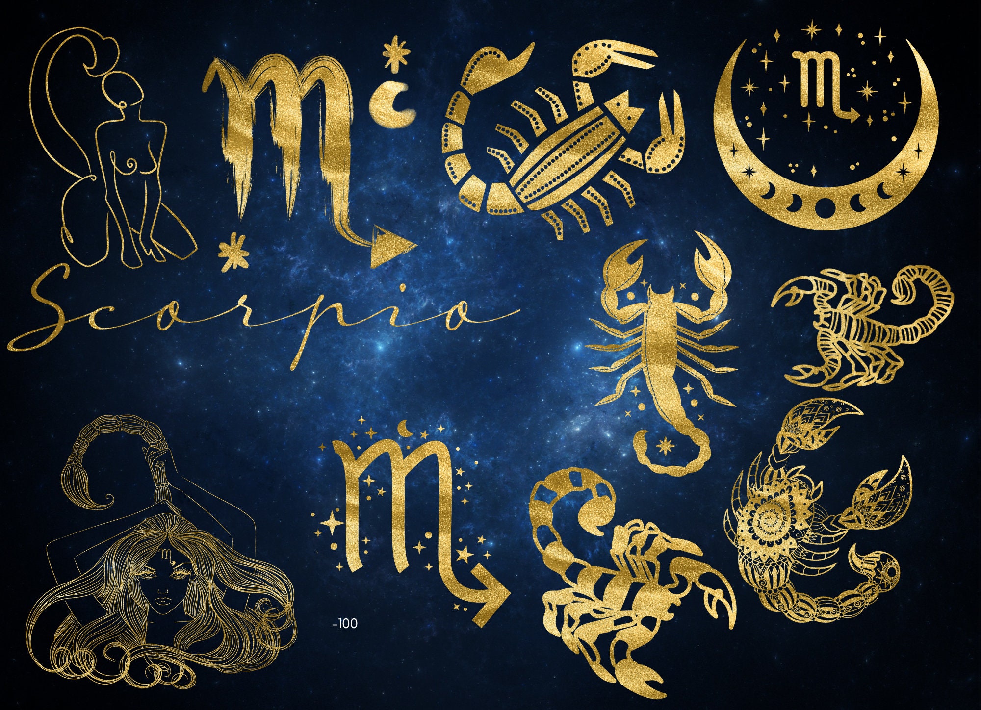 ZODIAC Clip Art, SCORPIO, 42 PNG, Astrology Clip Art, Scorpio ...