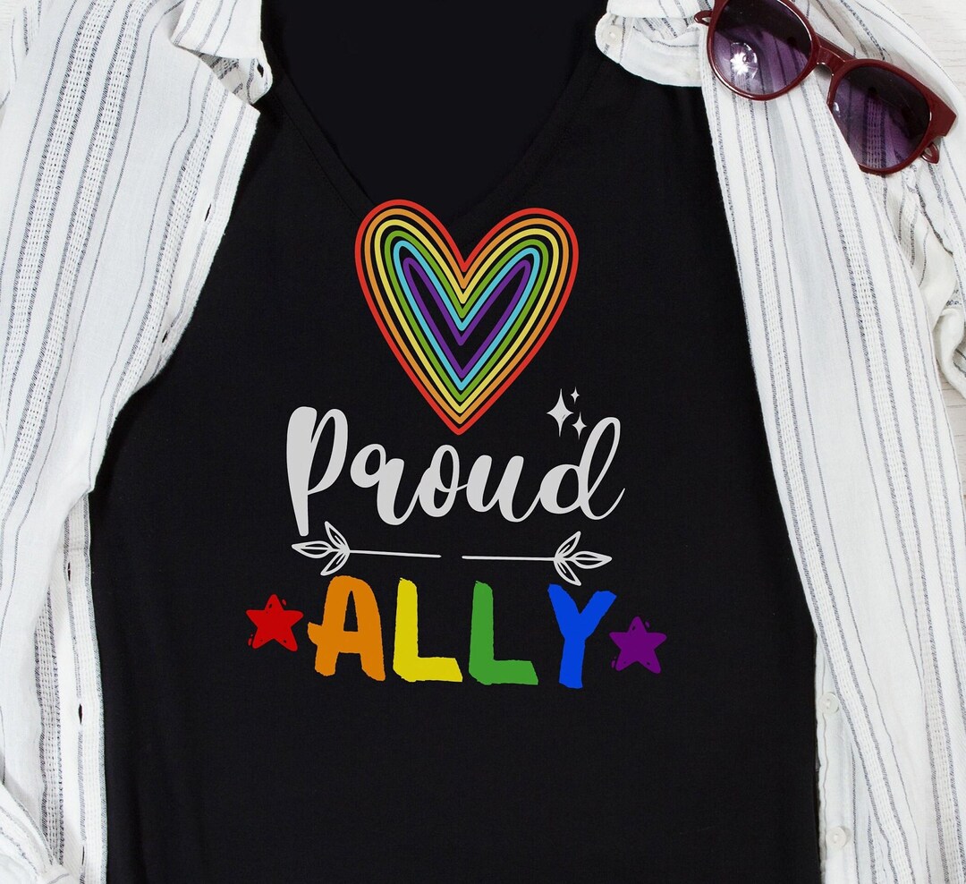Proud Ally Heart Pride LGBTQIA SVG and PNG, Queer Ally Shirt, Ally ...