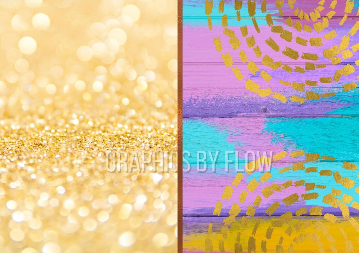 Rainbow Gold Digital Paper Pastel Digital Paper Instant - Etsy