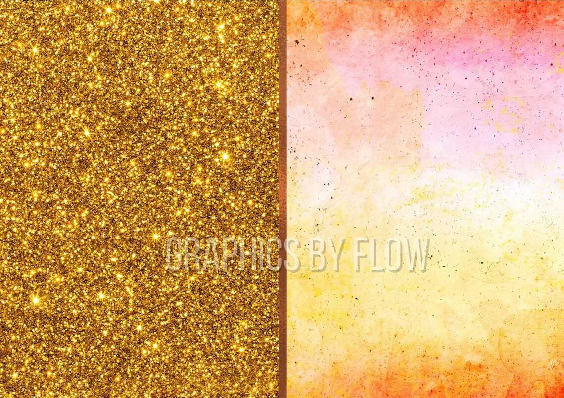Rainbow Gold Digital Paper Pastel Digital Paper Instant - Etsy