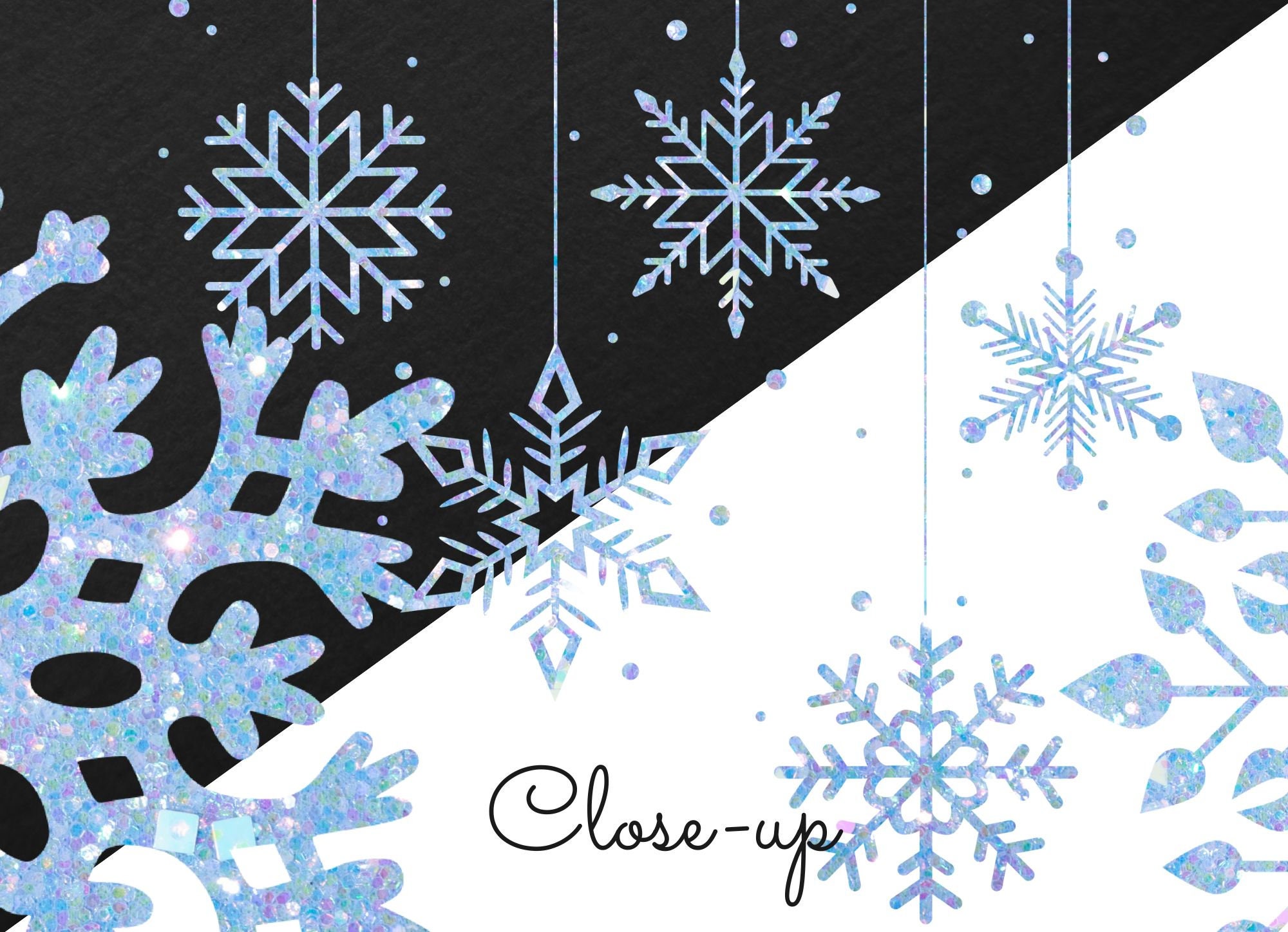 Blue GLITTER SNOWFLAKES PNG, Instant Download, 24 Transparent Png,snow ...