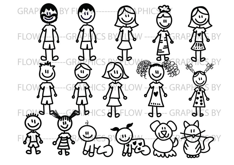 16 Pack Stick Figures Svg File Instant Download Stick Boy - Etsy Canada