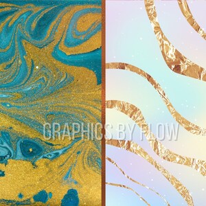 Rainbow Gold Digital Paper, Pastel Digital Paper, Instant Download, 20 ...