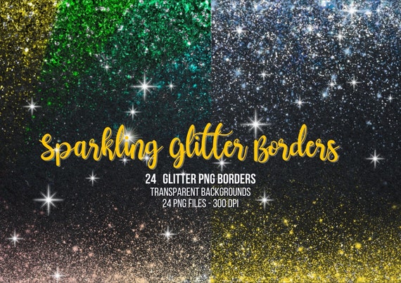 Sparkling Glitter Borders Clipart Instang Download - Etsy