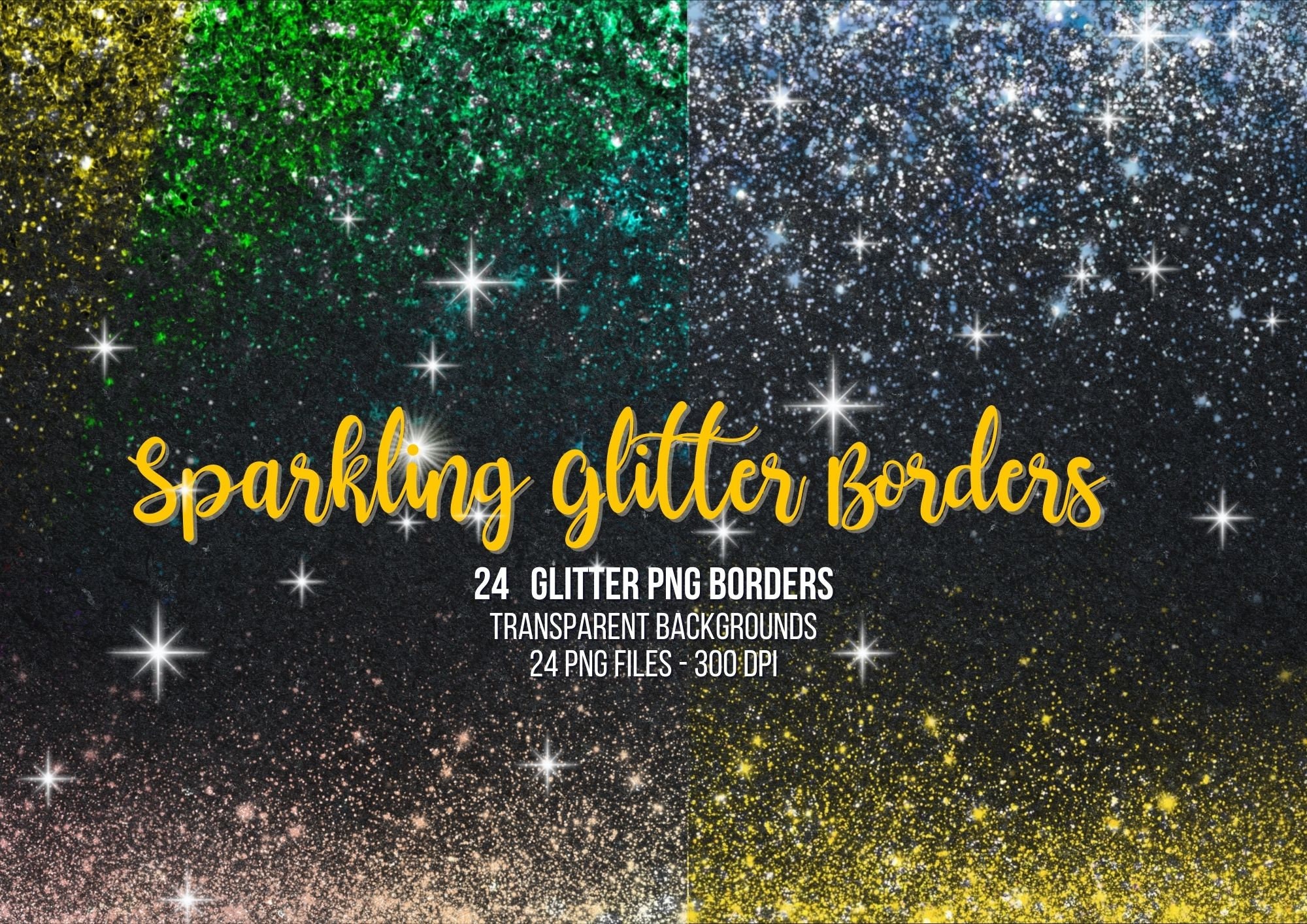 Sparkling Glitter Borders Clipart, Instang Download, Transparent PNG ...