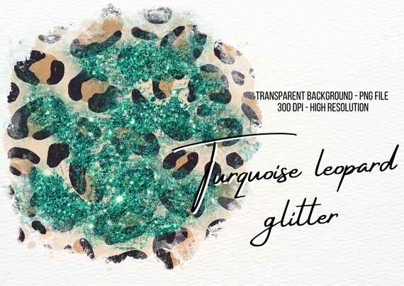 Turquoise Leopard Background PNG Instant Download Turquoise - Etsy