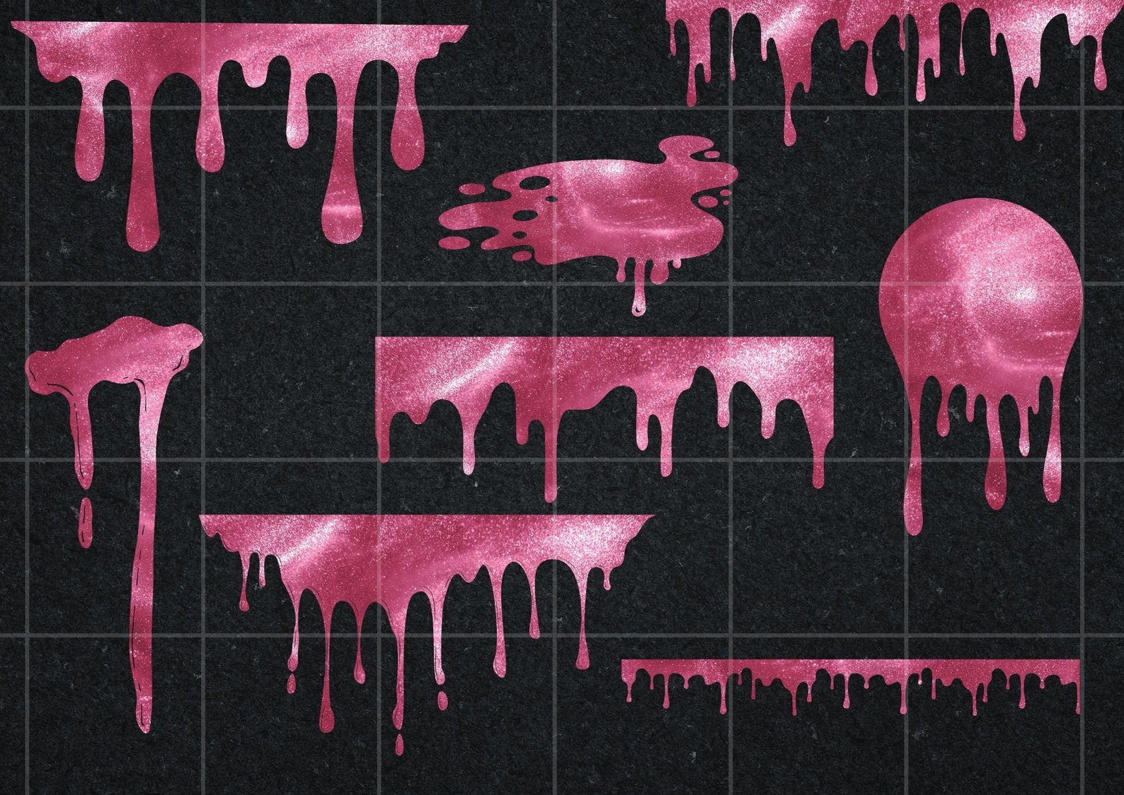 24 Dripping Rose Gold Clipart Instant Download Sparkling - Etsy