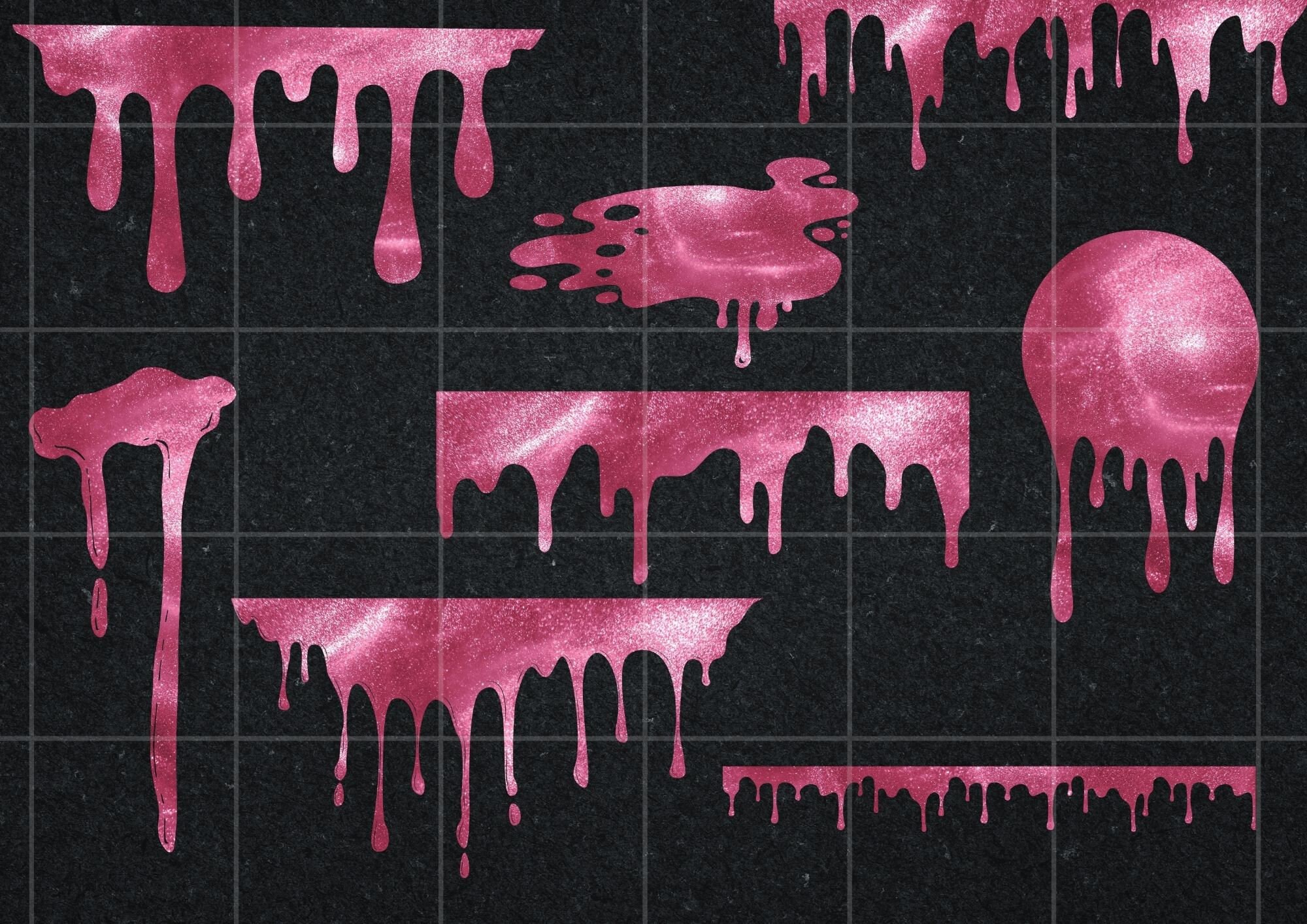 24 Dripping Rose Gold Clipart, Instant Download, Sparkling Glitter PNG ...