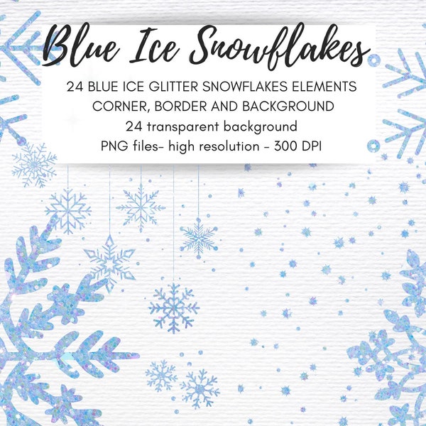Snowflakes Clipart - Etsy