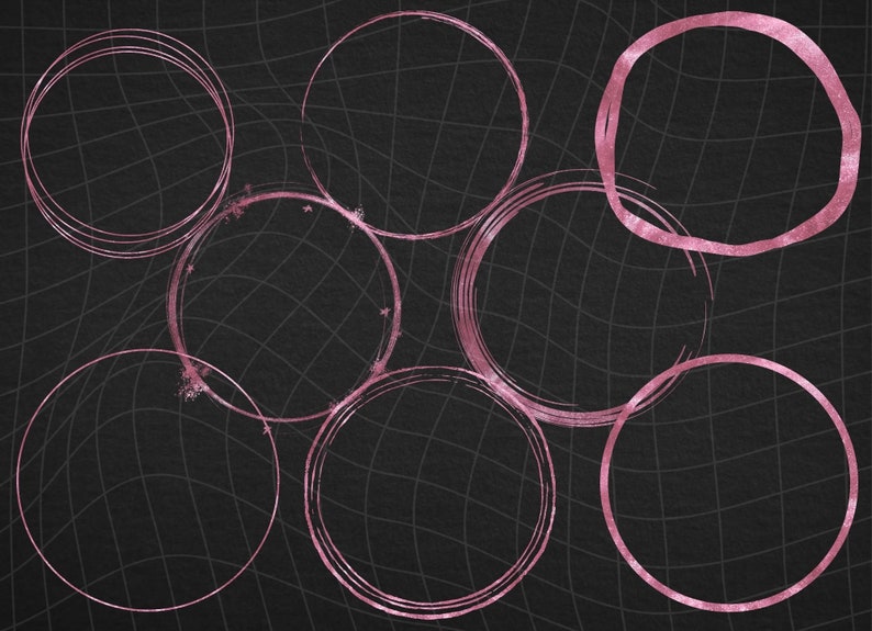 Rose GOLD SHIMMER CIRCLES Frames Instant Download 21 - Etsy
