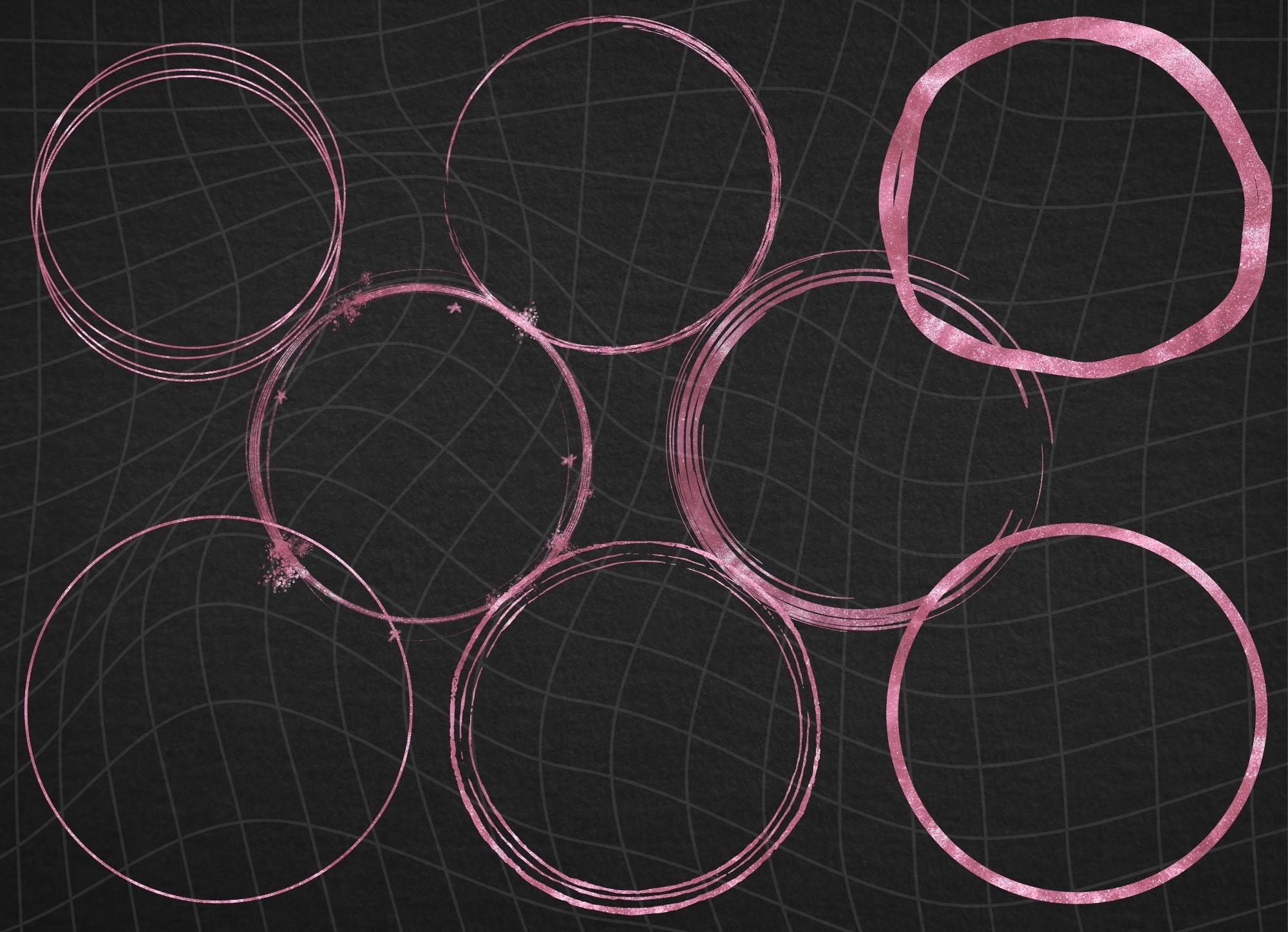 Rose GOLD SHIMMER CIRCLES Frames Instant Download 21 - Etsy