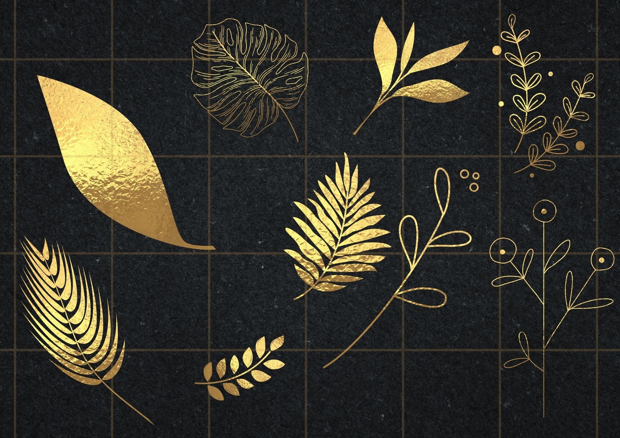 Red and Gold Floral Clip Art Clipart instant Download 22 - Etsy