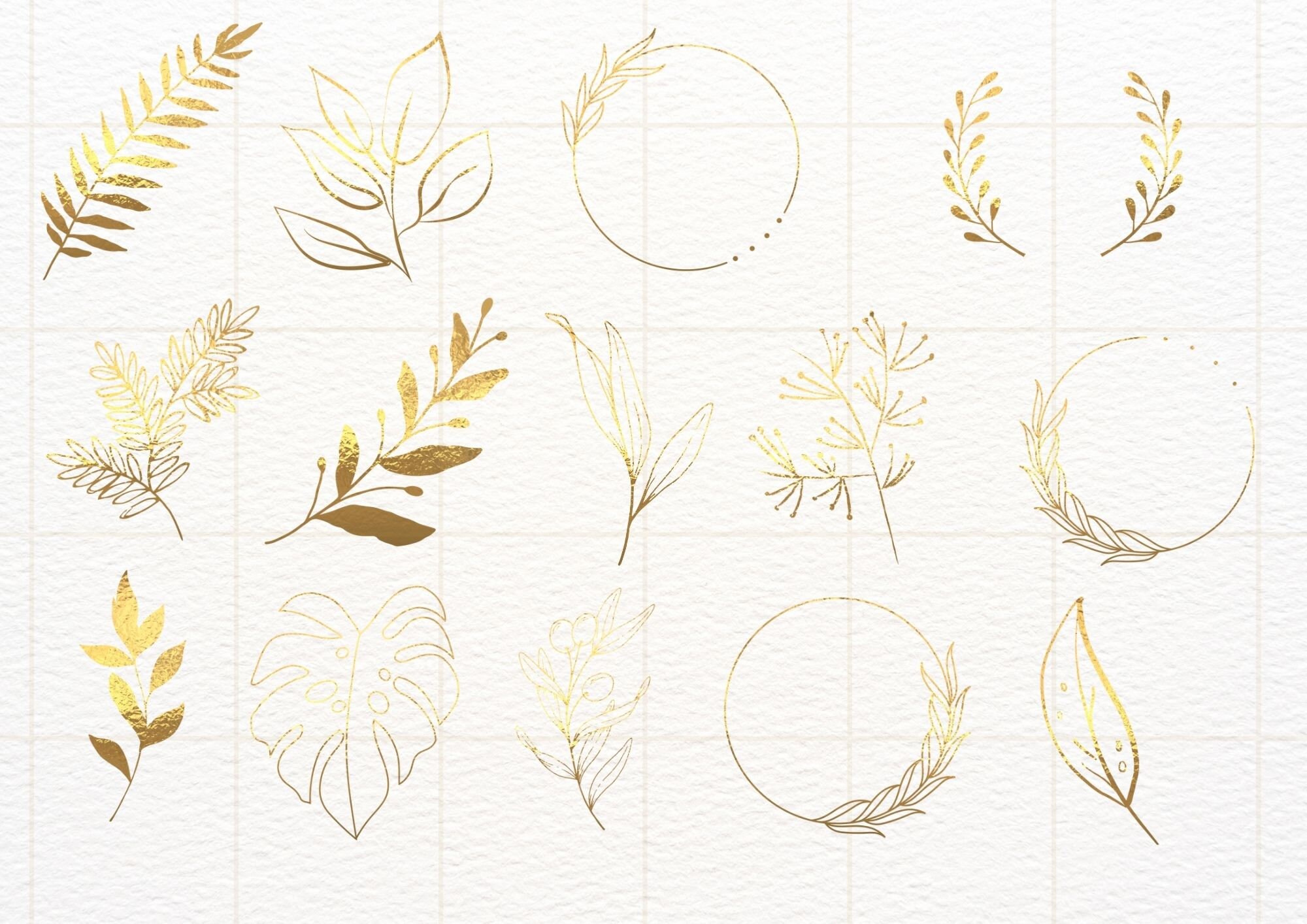 GOLD LEAVES PNG Gold Leaf Clipart, Instant Download, 40 Transparent ...