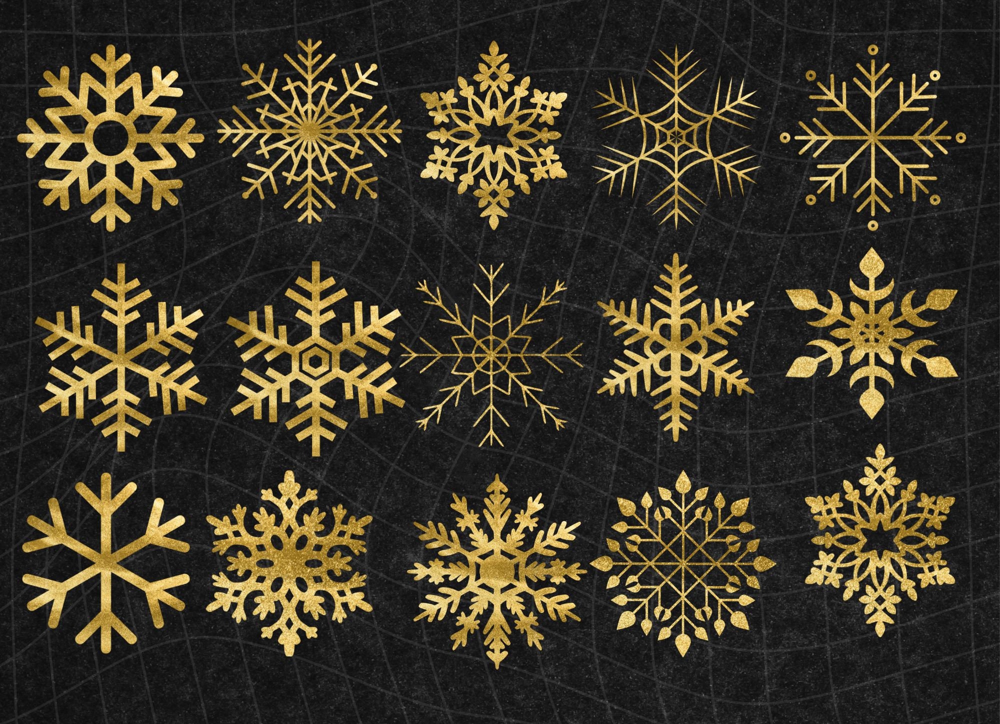 SNOWFLAKES GOLD SHIMMER, Instant Download, 24 Transparent Png , Snow ...