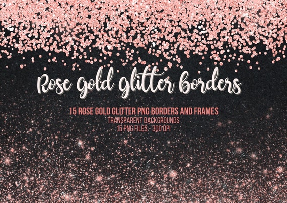 Rose Gold Glitter Borders Clipart and Frames Instant - Etsy