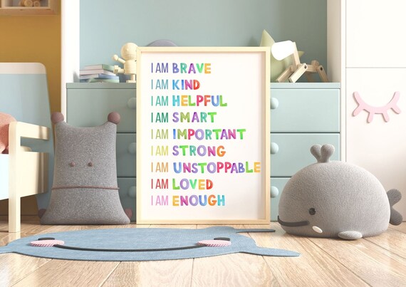 AFFIRMATIONS FOR KIDS Wall Art Printable Poster Motivational | Etsy