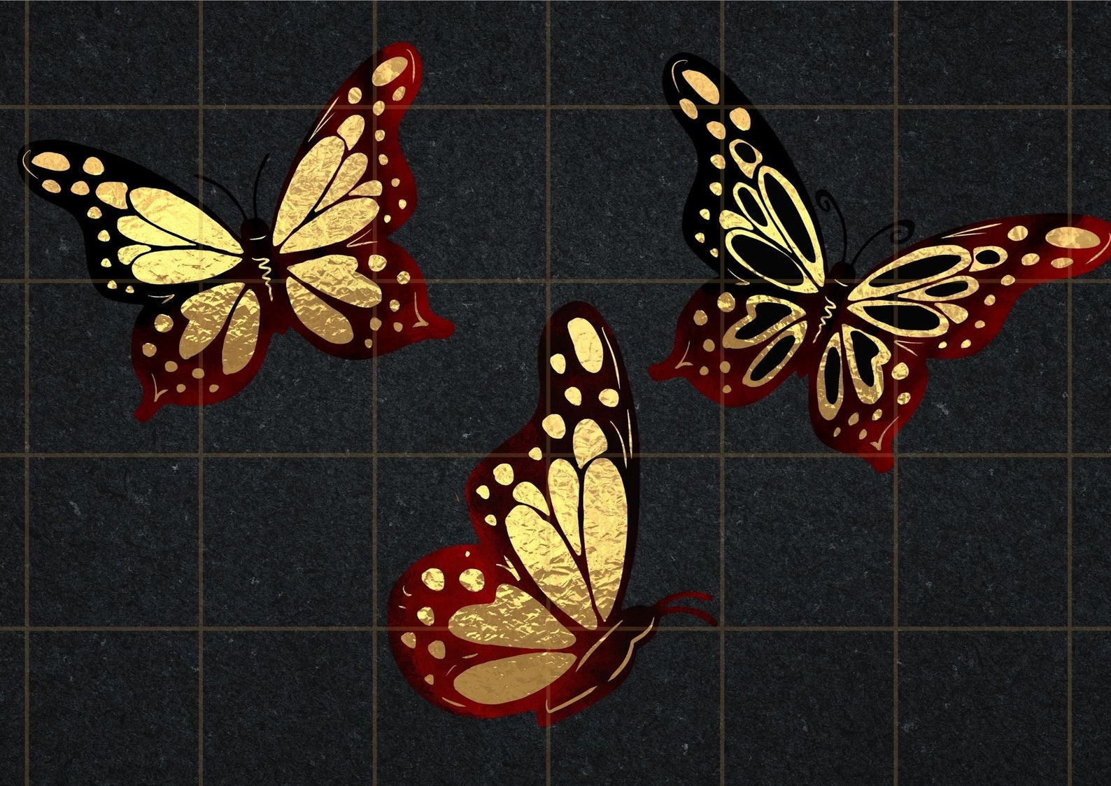 Red and Gold Floral Clip Art Clipart instant Download 22 - Etsy