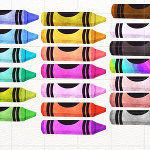 Watercolor Crayons Clipart Instant Download Art Supplies - Etsy Australia