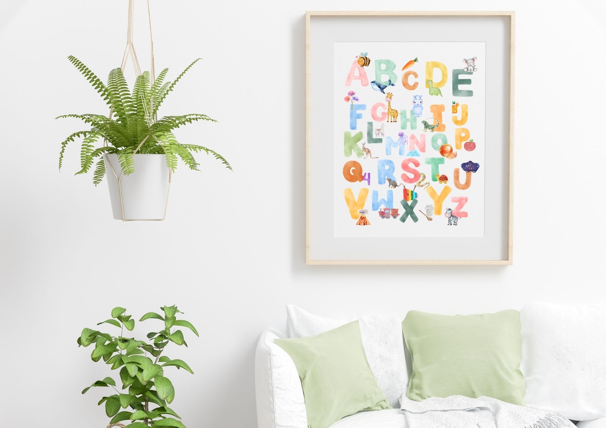 ALPHABET Poster Printable Wall Art ,FRENCH, Watercolor, ABC Poster ...