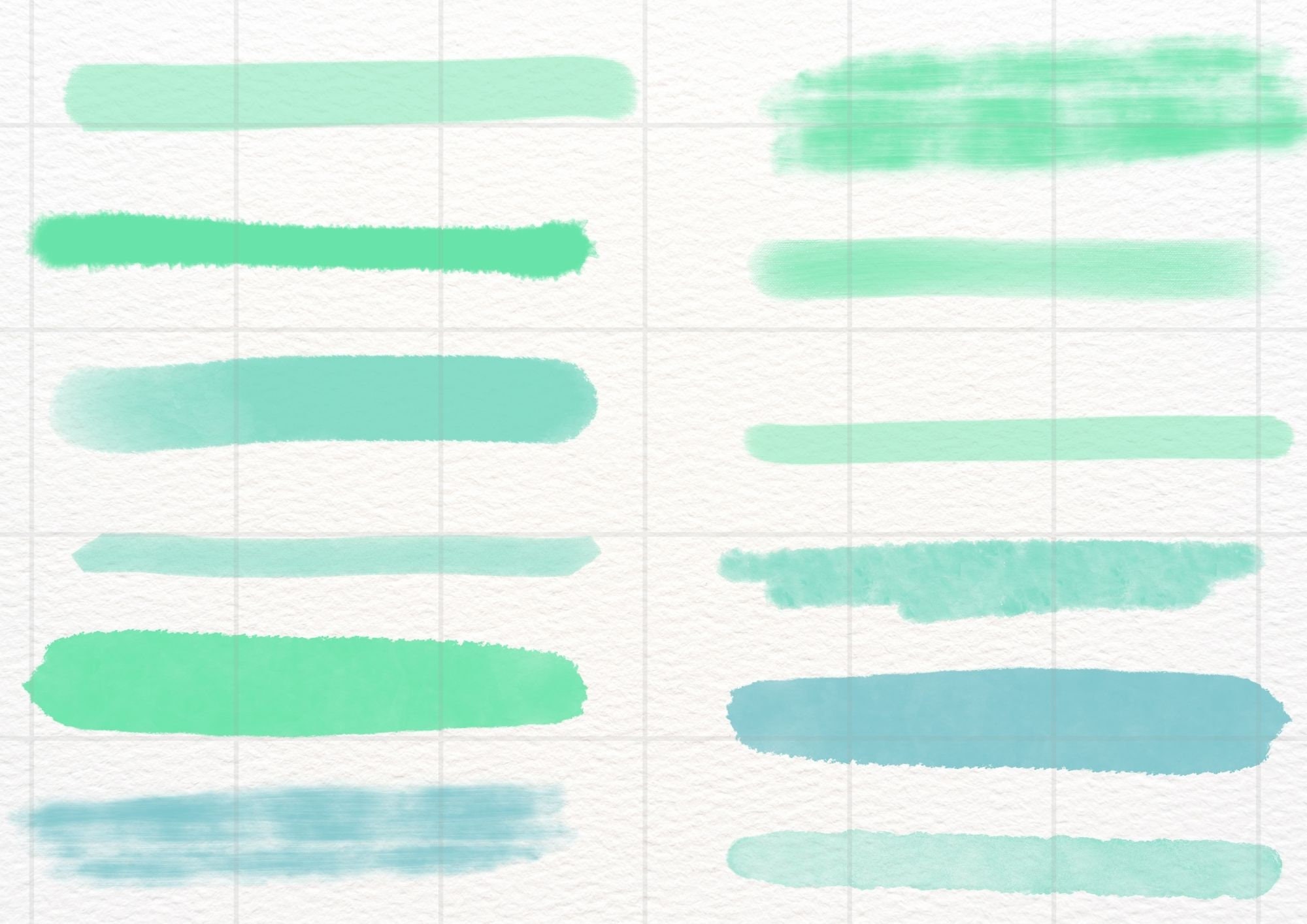 Turquoise Watercolor Brush Strokes, Instant Download, Watercolor ...