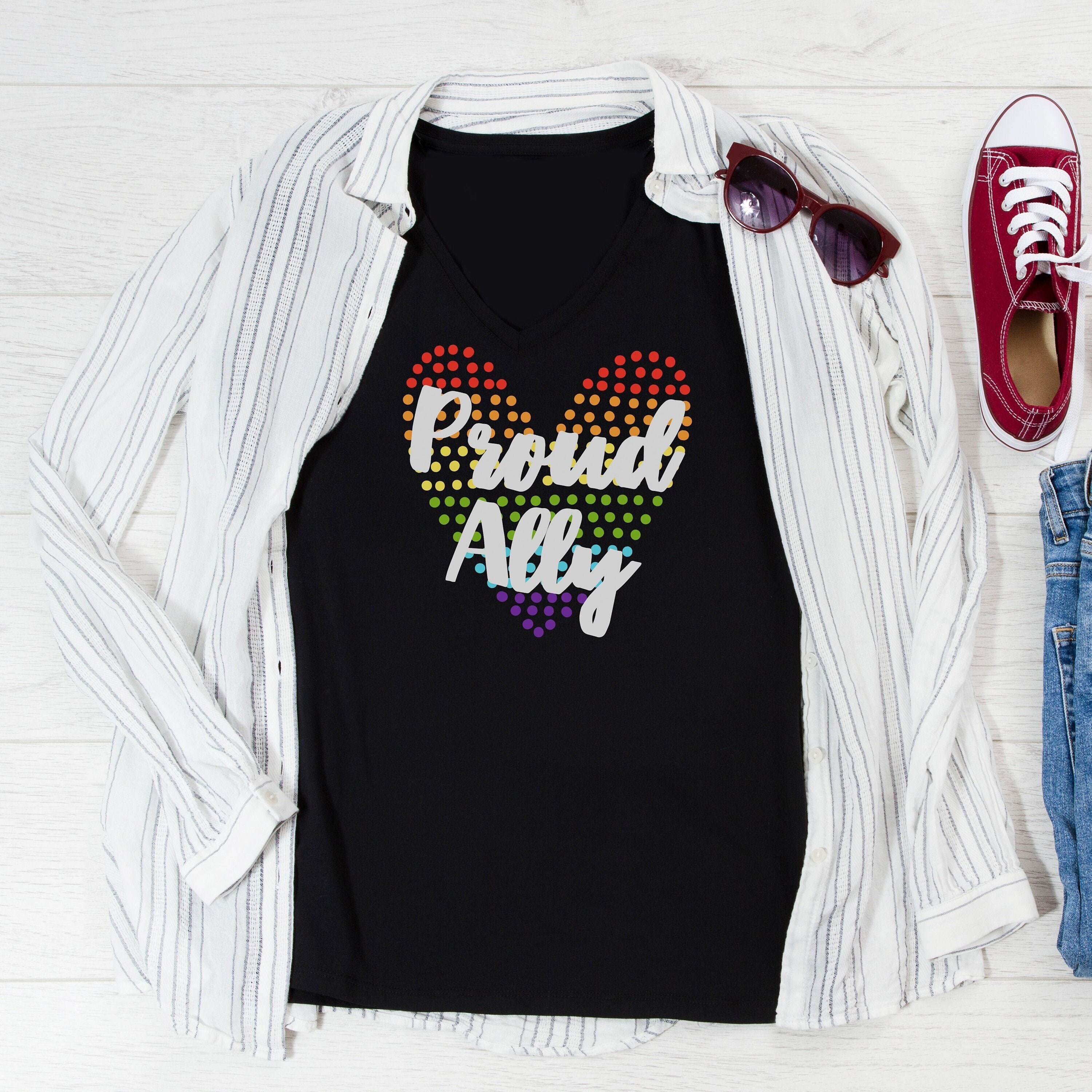 Proud Ally Heart SVG PNG, Heart Ally Shirt, Lgbtqia Flag Cricut,pride ...