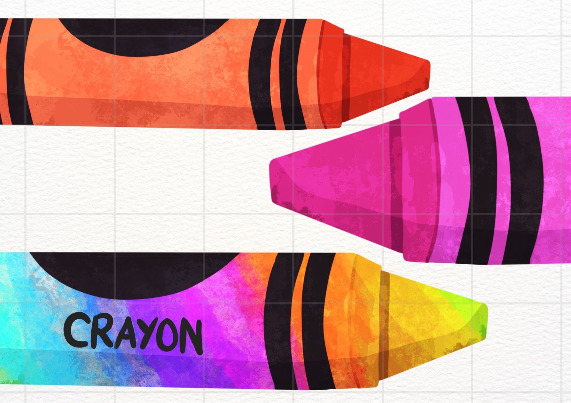 Watercolor Crayons Clipart Instant Download Art Supplies - Etsy Australia