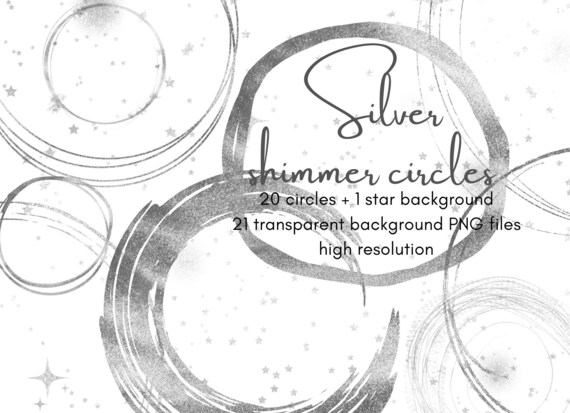 SILVER SHIMMER CIRCLES Frames Instant Download 21 - Etsy