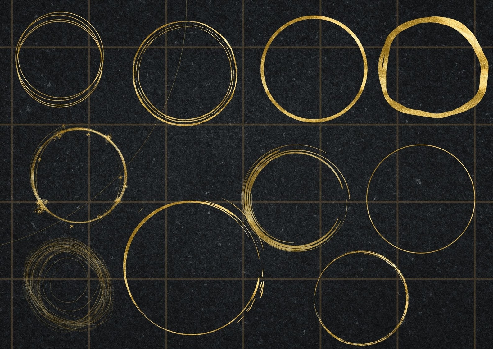 GOLD SHIMMER CIRCLES Frames, Instant Download, 20 Transparent Png ...