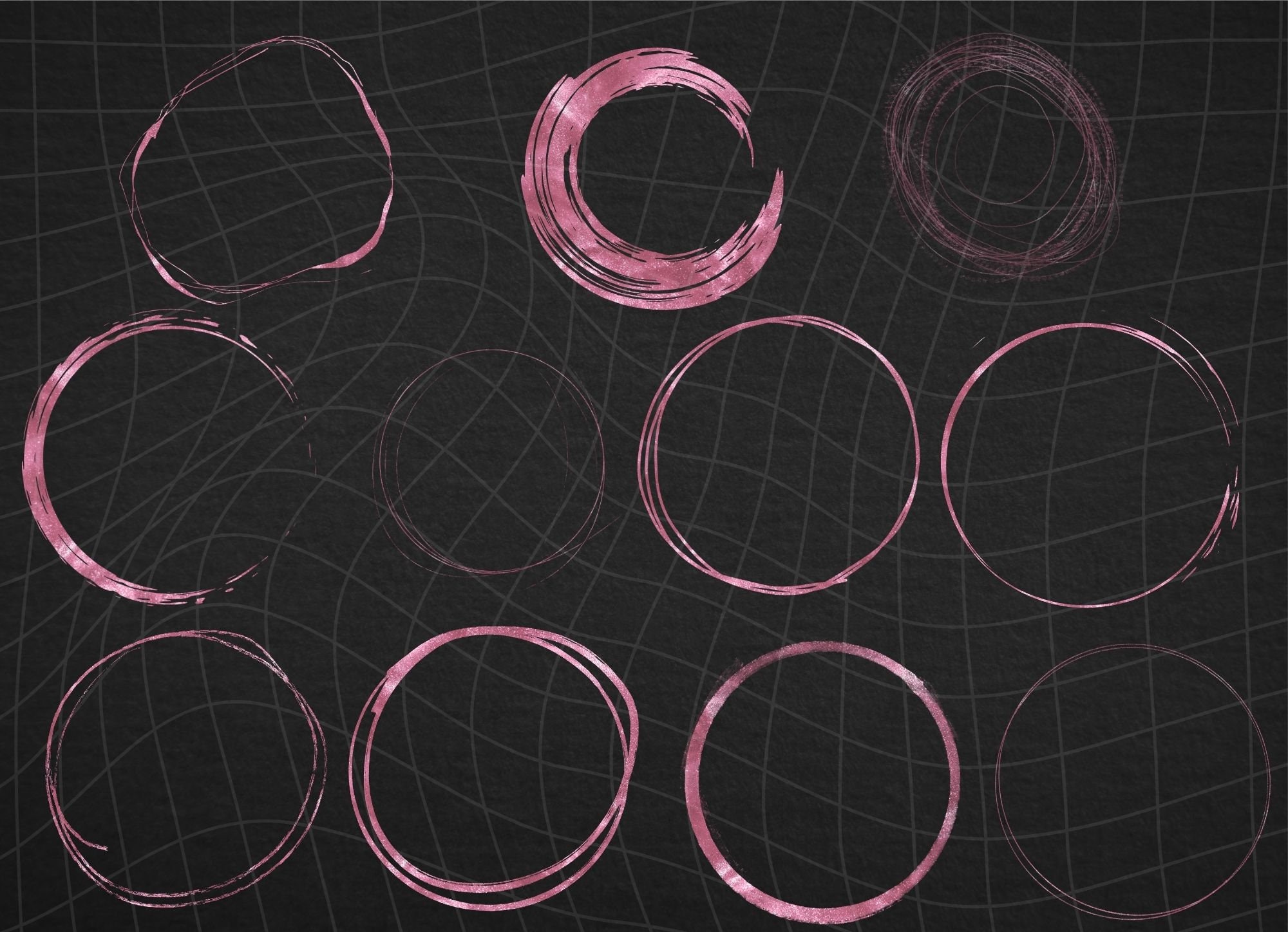 Rose GOLD SHIMMER CIRCLES Frames Instant Download 21 - Etsy