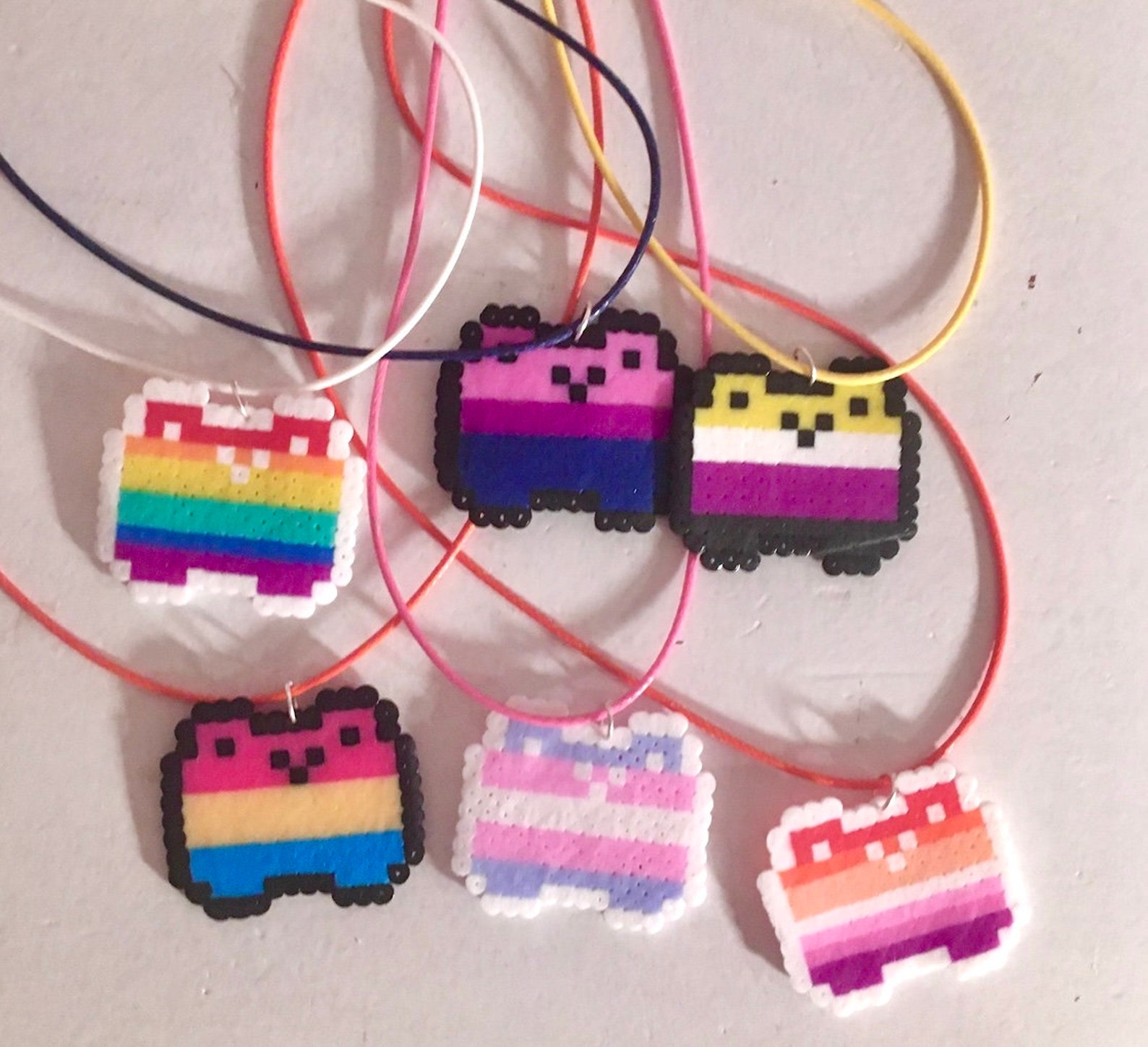 Lgbt Mini Frog Necklace Perler Beads Pixel Art Lgbtq Flags Froggy Iron ...