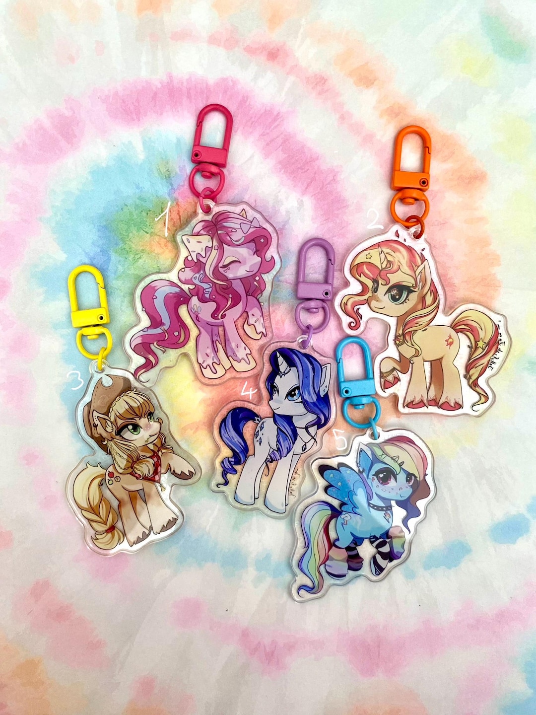 My Little Pony Acrylic Keychains Holographic Stars Shiny Sunset Shimmer ...