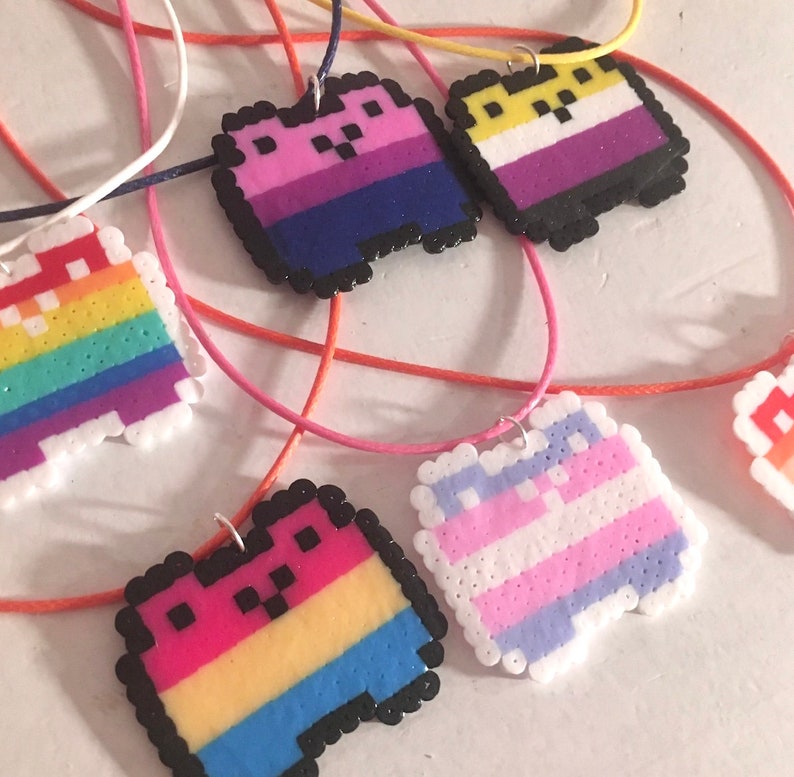 Lgbt Mini Frog Necklace Perler Beads Pixel Art Lgbtq Flags Froggy Iron ...