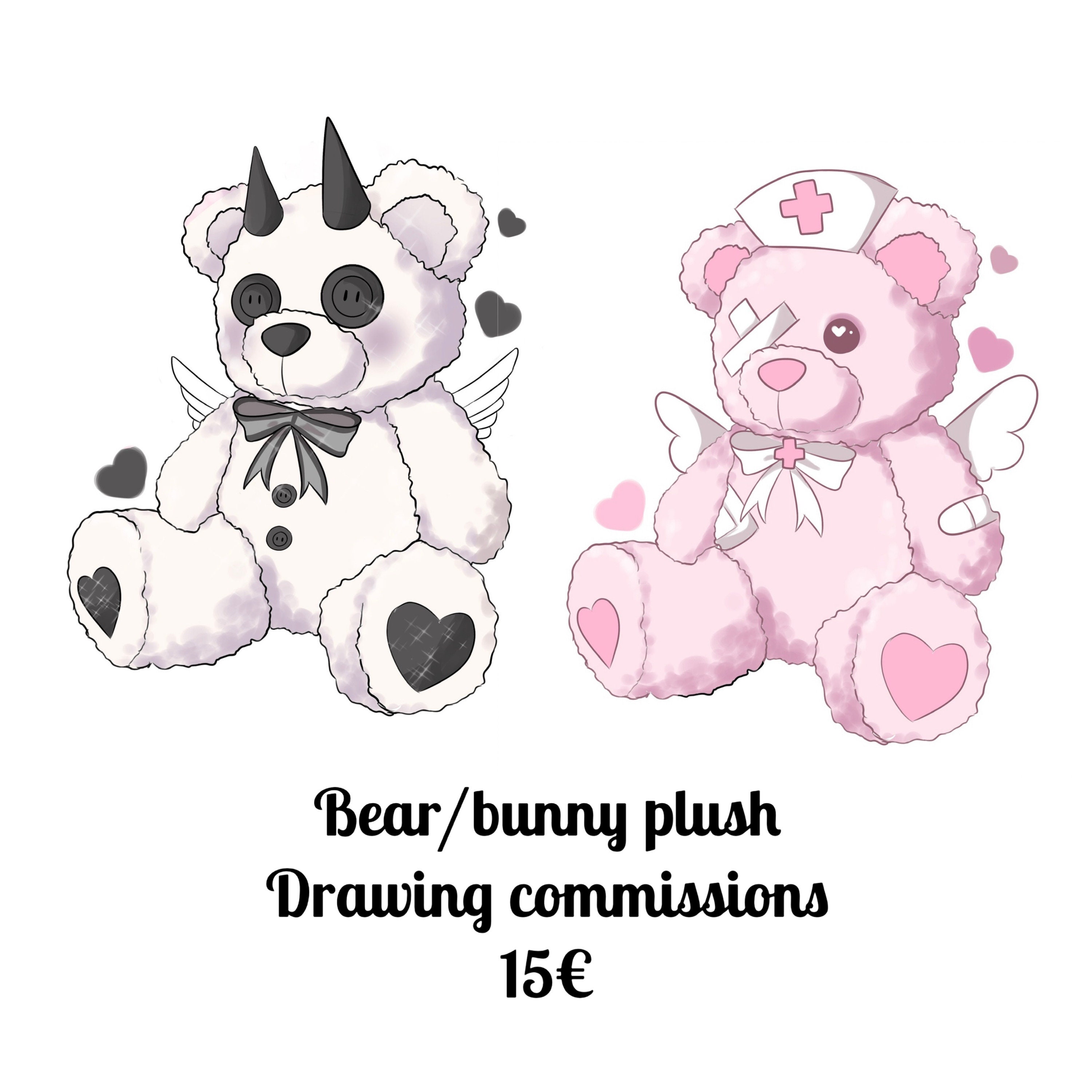 Drawing Commissions Plush Stuffed Animal Teddybear Bears Bunny Rabbit ...