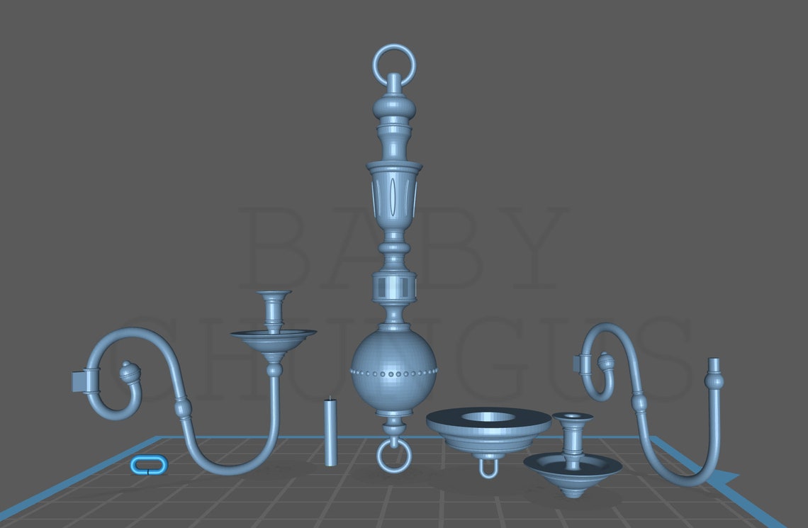 Digital File Only--miniature Chandelier V2 [ Victorian Style] STL File ...