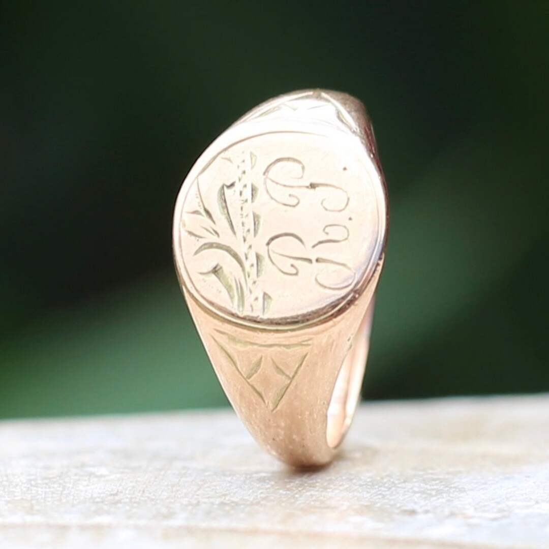 Antique Old Gold Signet Ring, Intials rp, 9ct Old Rosey Gold, Size J or ...