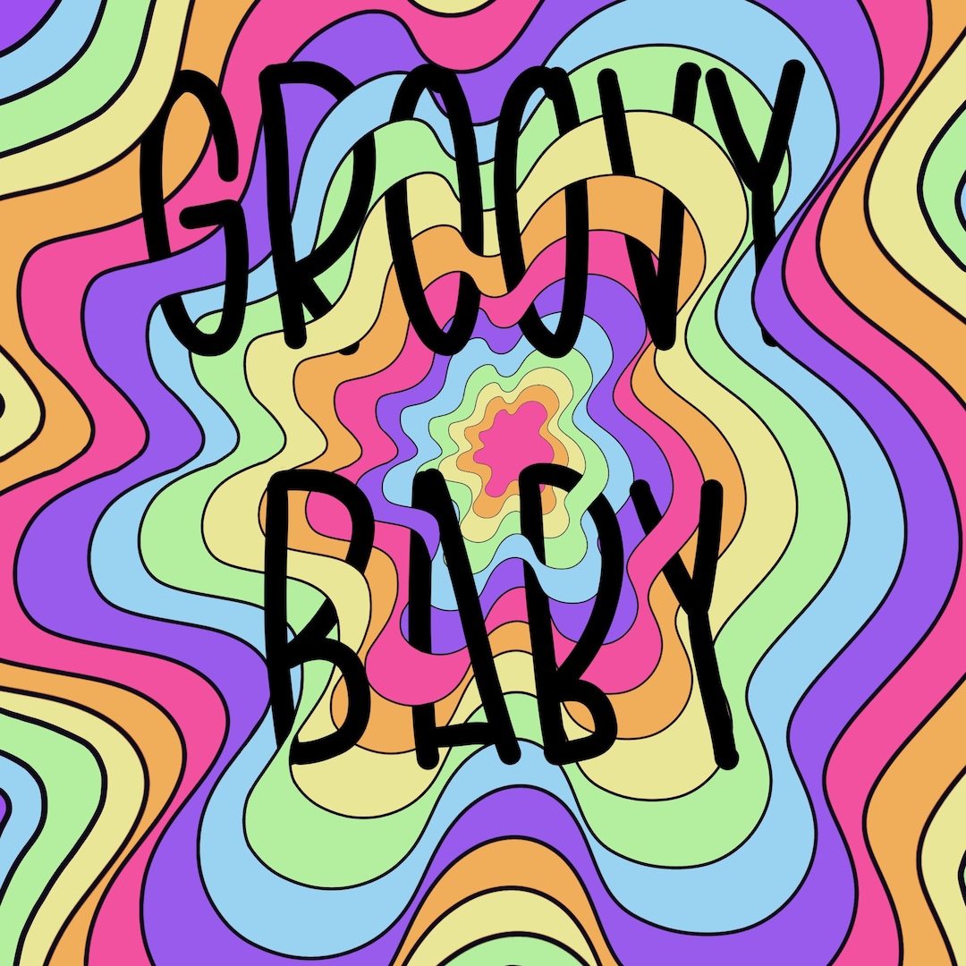 Rainbow “groovy Baby” Art Print- Digital Download - Etsy