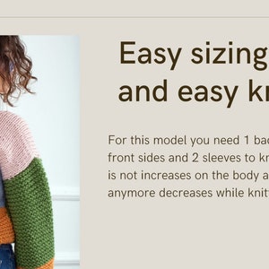 Knitting Easy Pattern, Trendy Cardigan, PDF Document Pattern, Crochet ...