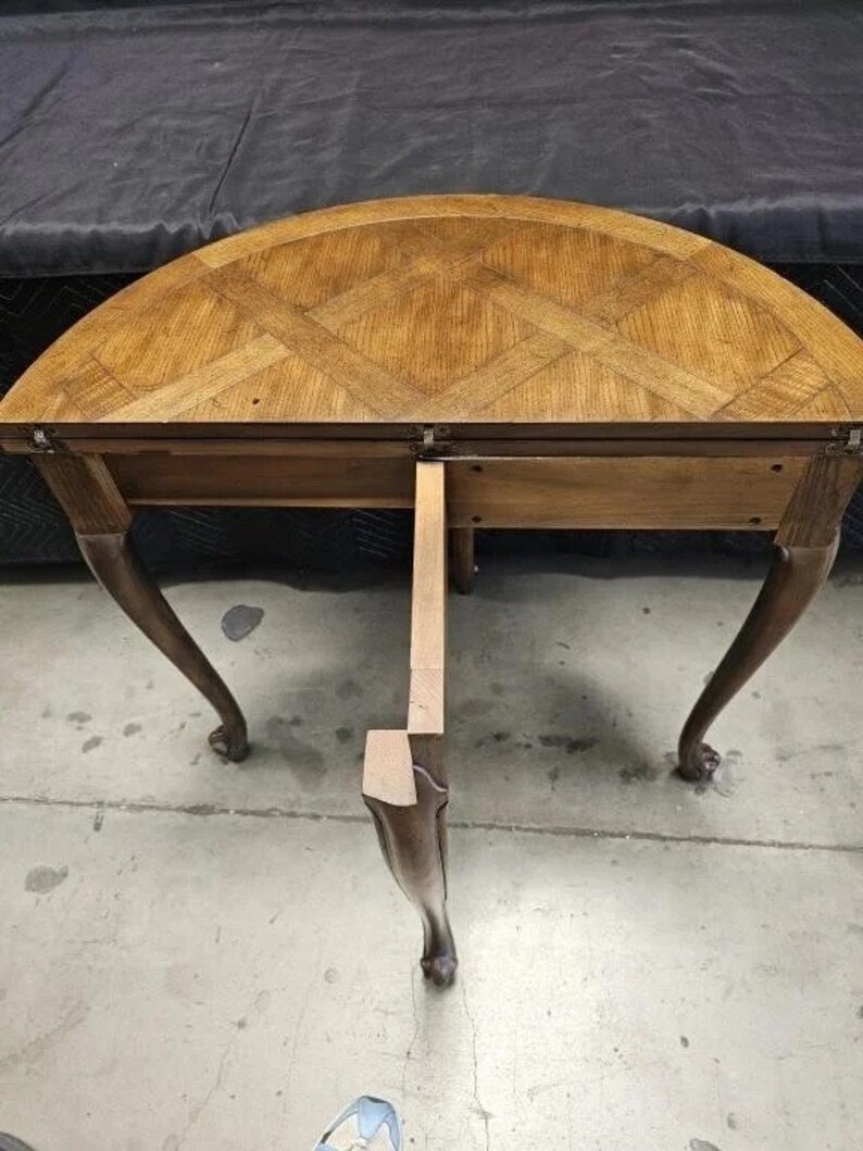 Vintage Solid Oak French Style Demilune Console by Bakers Furniture - Etsy