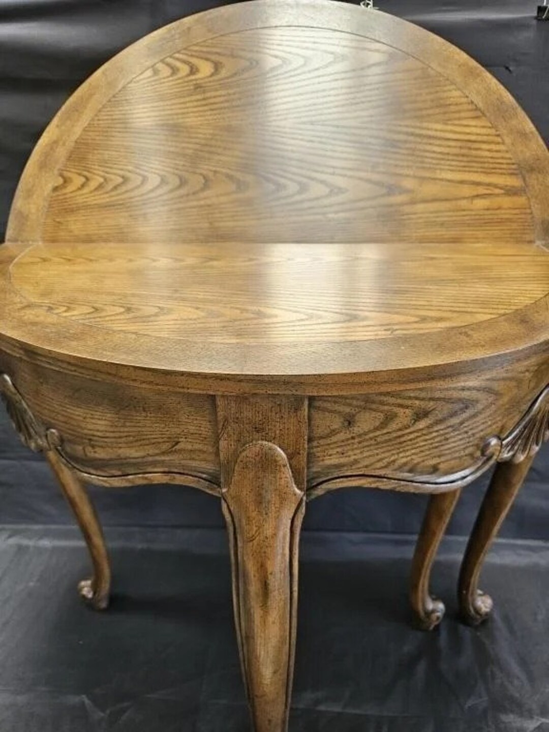 Vintage Solid Oak French Style Demilune Console by Bakers Furniture - Etsy