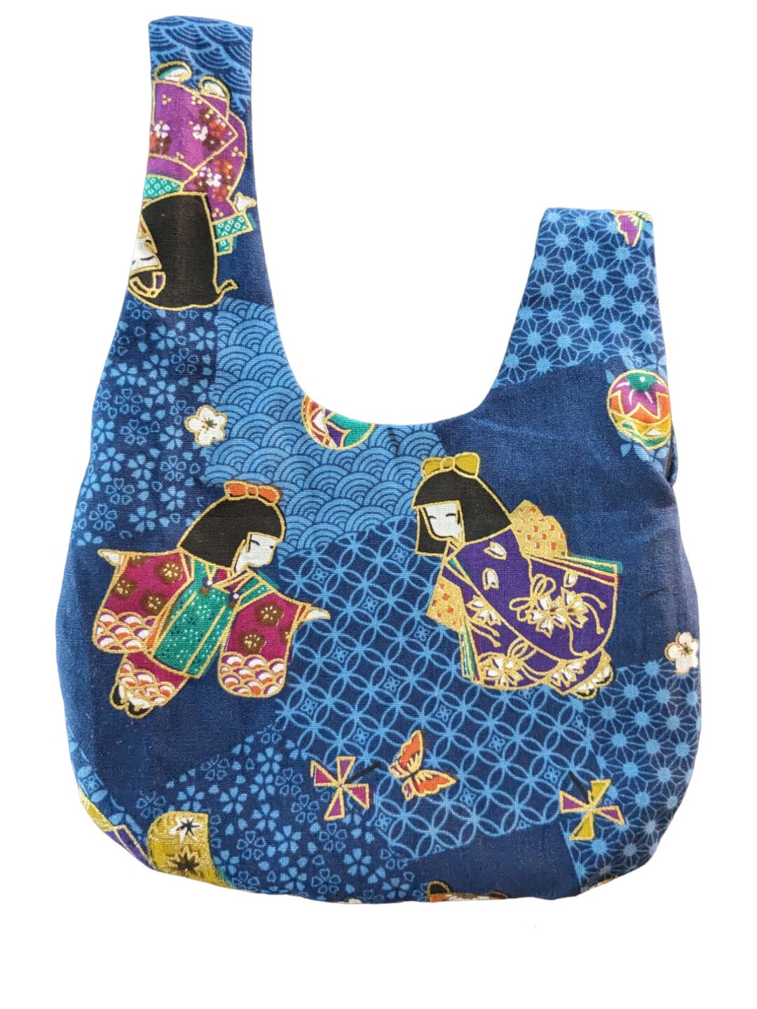 Japanese Kokeshi Dolls and Kimono Knot Bag Wristlet - Etsy